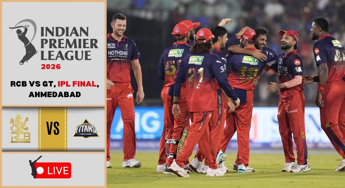 IPL 2026 Final Live, RCB vs GT: Gujarat 39/2 (5 ovs), Sudharsan-Gill ...